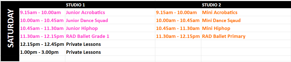 2025 Timetable Prestons - Next Level Performing Arts