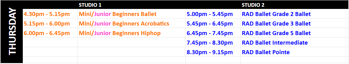 2025 Timetable Prestons - Next Level Performing Arts
